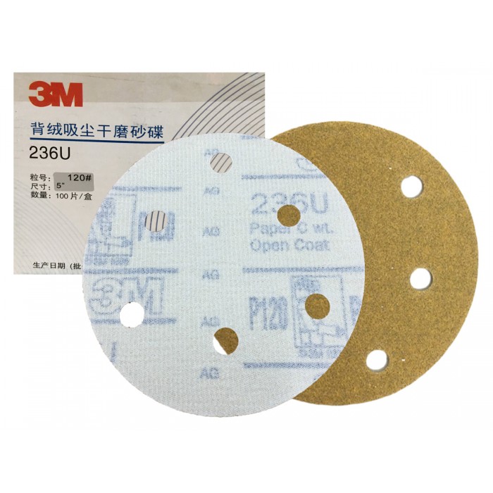 P80/120/240 5 Inch 6 Holes Wet Dry Disc Sand Abrasive Paper per box